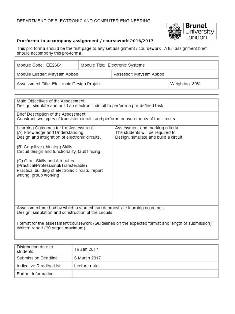 Assignment Sheets Complete 2016-17 | PDF | Capacitor | Operational Amplifier