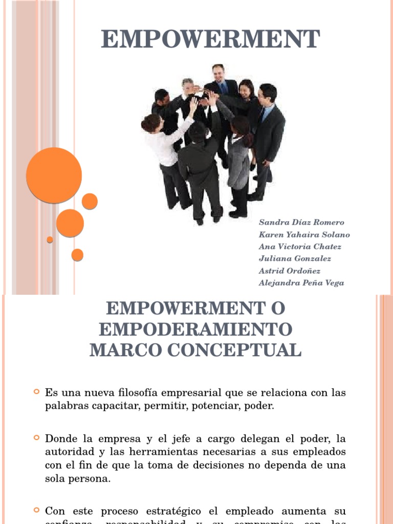 Empoderamiento | PDF | Toma de decisiones | Liderazgo
