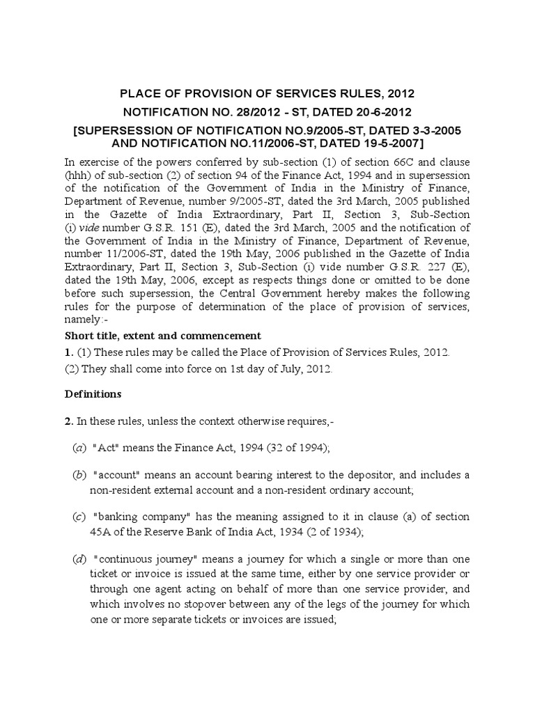 Place of Provision of Services Rules | PDF | Government | Government ...