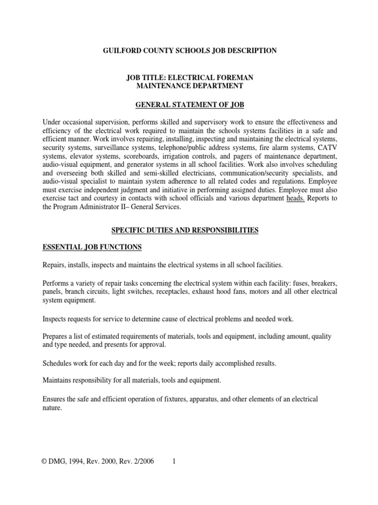 Electrical Foreman | PDF | Security Alarm | Communication