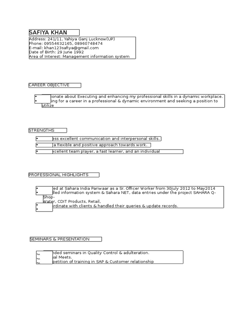 Safiya Resume | PDF