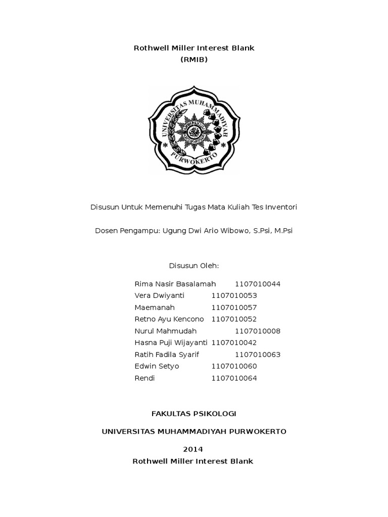 Makalah Tes RMIB | PDF