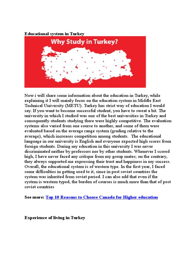 Educational System in Turkey | PDF | Turkey | Secondary School