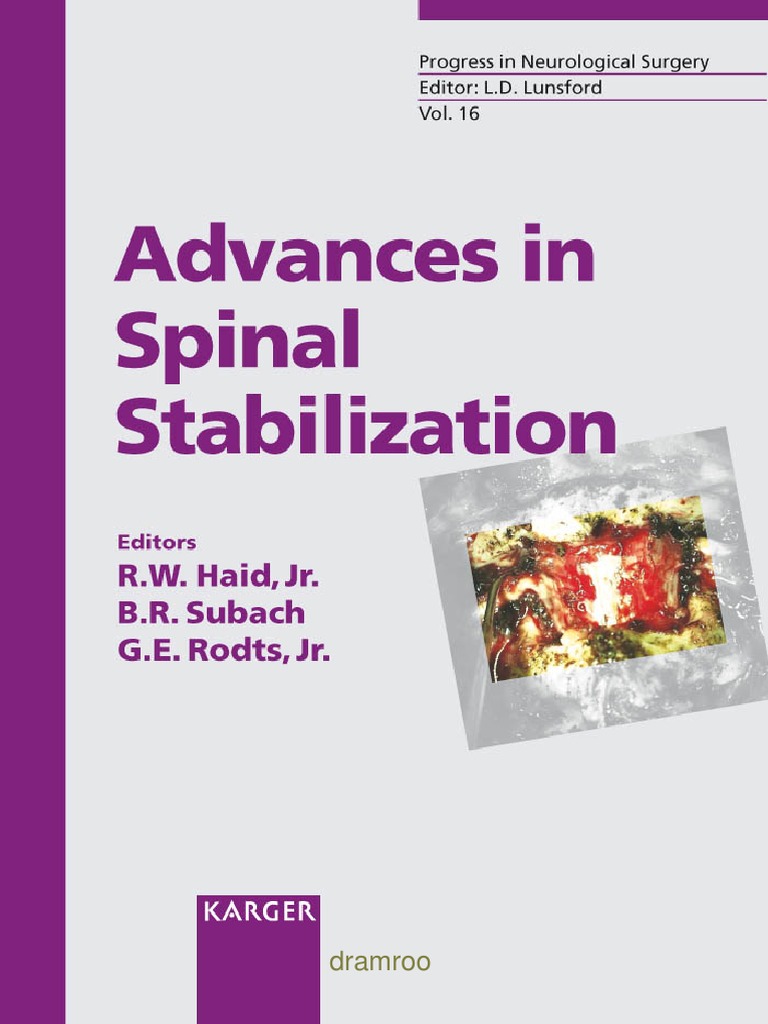 Advances in Spinal Stabilization PDF | PDF | Mesenchymal Stem Cell ...