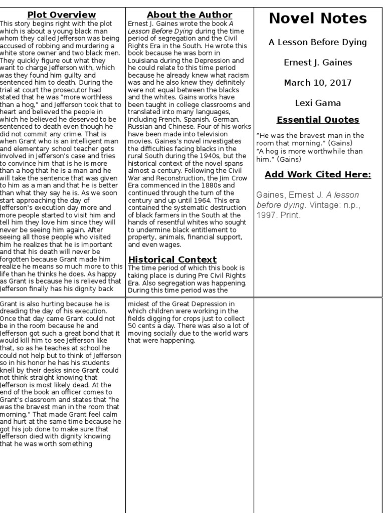 Novel Notes: Plot Overview About The Author | PDF | Thomas Jefferson ...