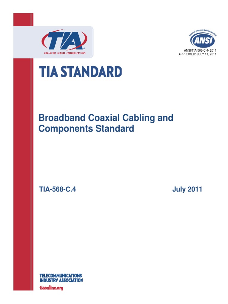 Tia 568 C.4 PDF | PDF | Cable | Electrical Connector