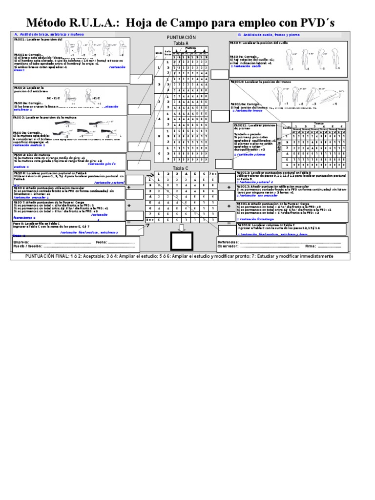 Análise Ergonomica Metodo - Rula | PDF