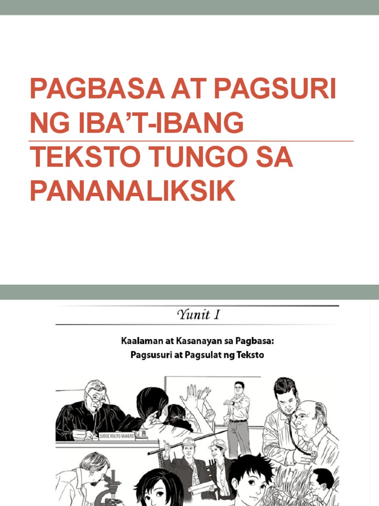 Pagbasa at Pagsuri NG Iba'T-ibang Teksto Tungo Sa Pananaliksik | PDF