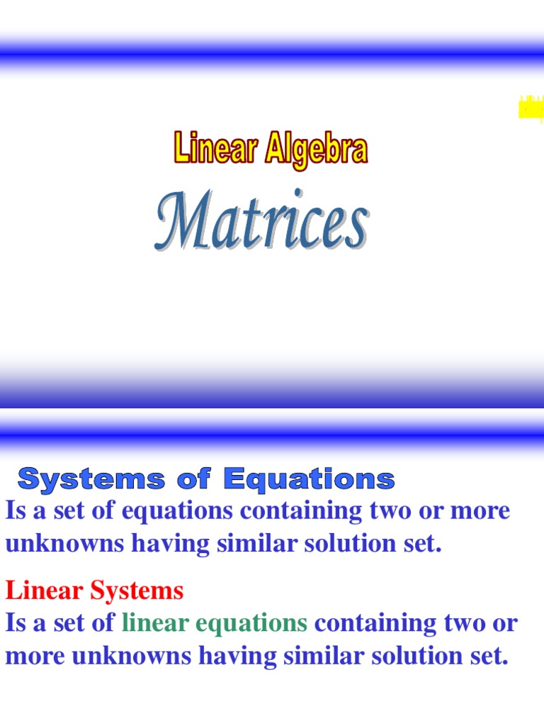 Lesson 1 - Matrices and Determinants | Download Free PDF | Matrix (Mathematics) | System Of ...
