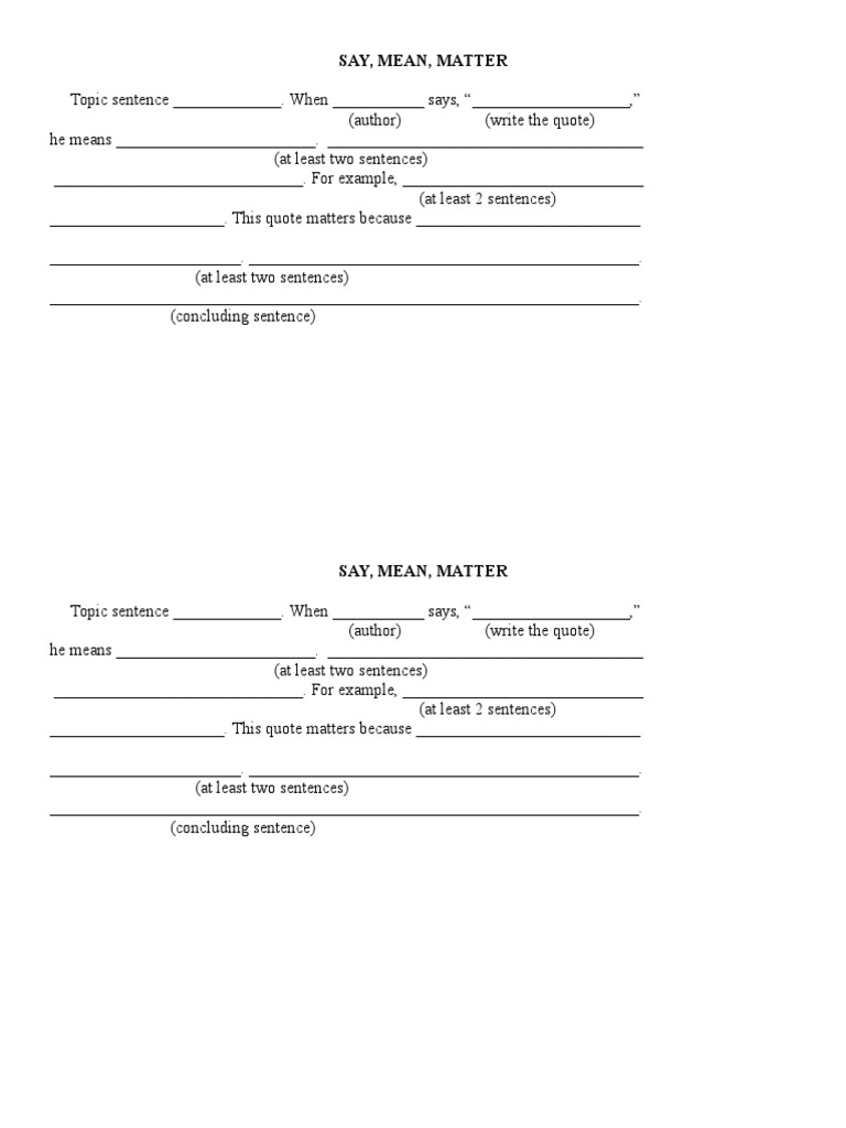 Say, Mean, Matter Framework Guide | PDF | Language Mechanics | Writing