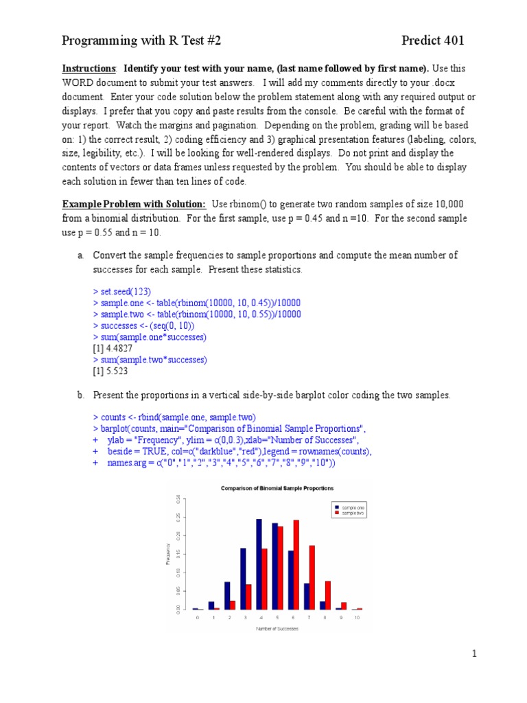 Programming With R Test 2 | PDF | Statistical Hypothesis Testing ...