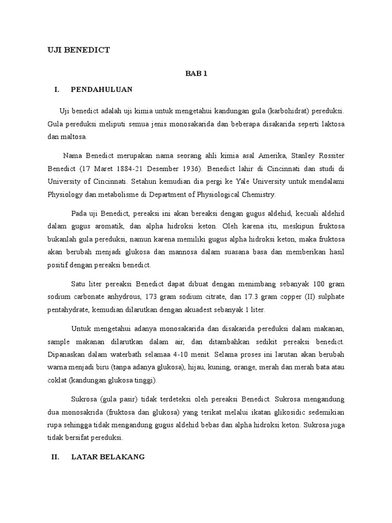 Uji Benedict | PDF