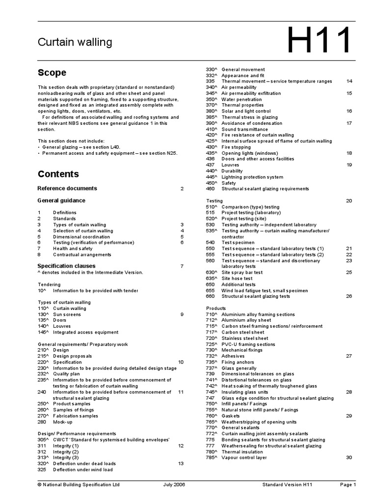 H11 S | PDF | Specification (Technical Standard) | Wall