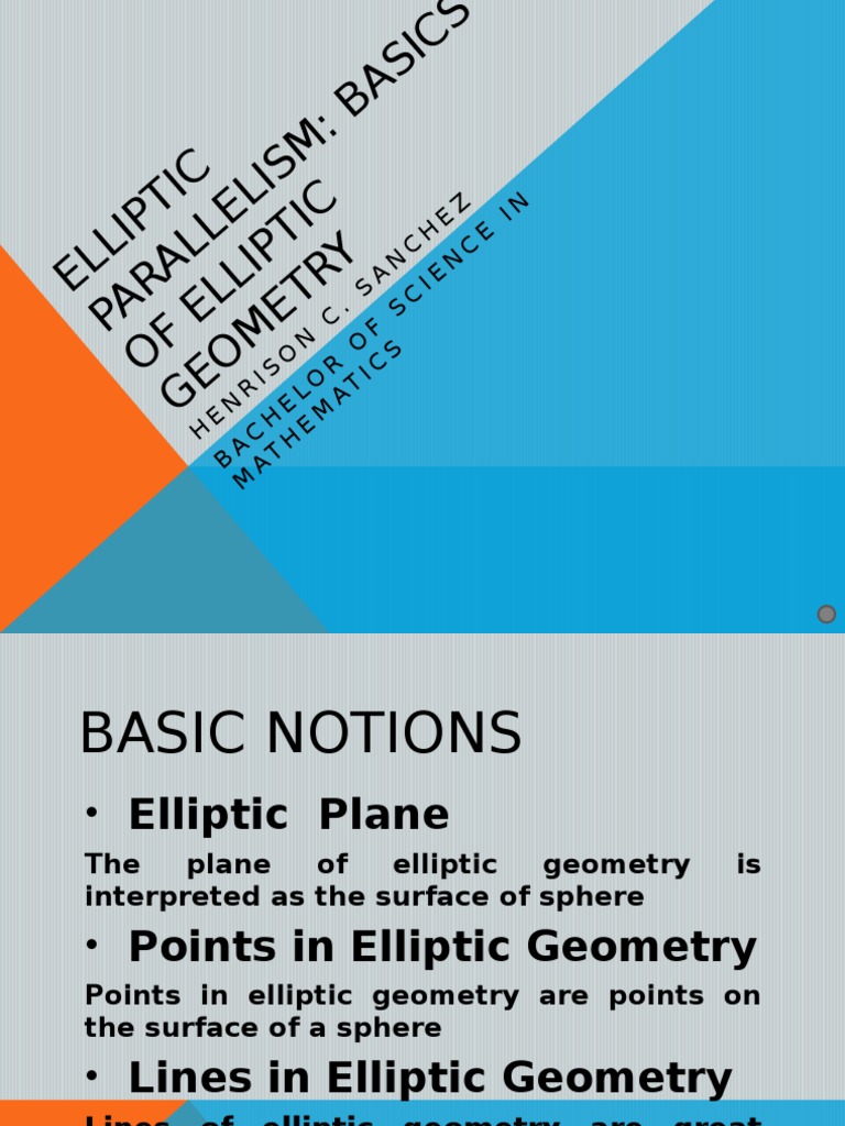 Elliptic Geometry Pdf Line Geometry Angle