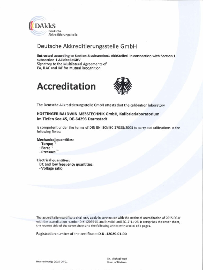 Ejemplo Certificado Torque HBM | PDF