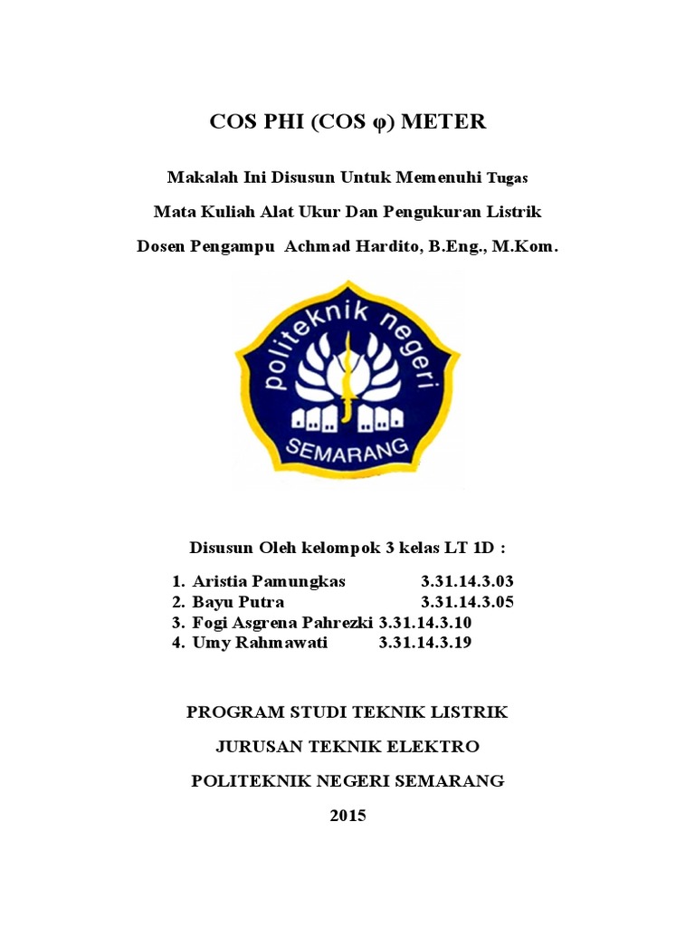 Makalah Cos Phi Meter | PDF