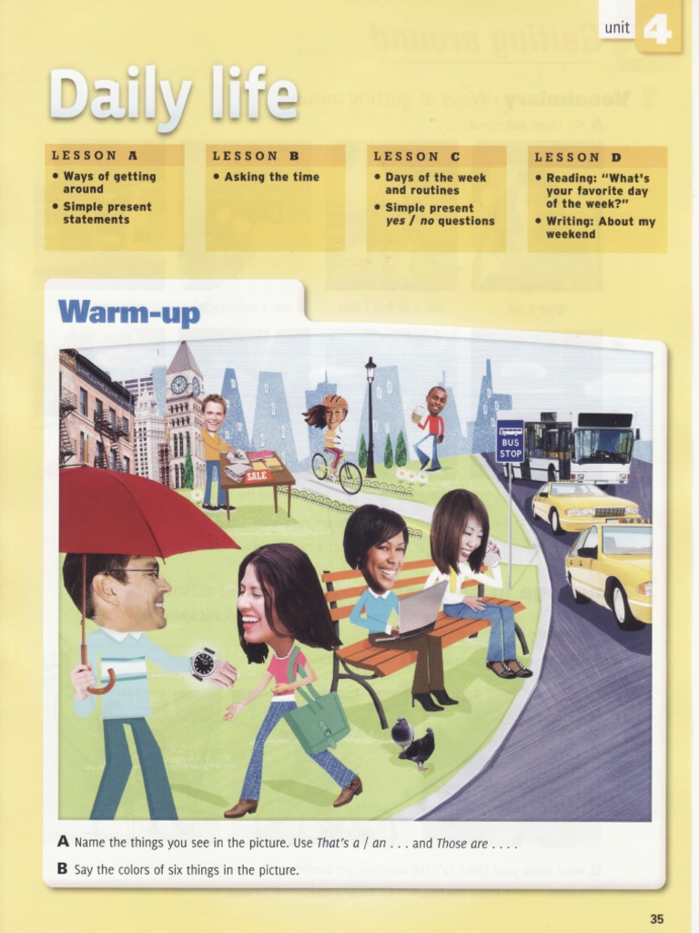 Four Corners Book 1 Unit 4 | PDF | Working Time | Linguistics