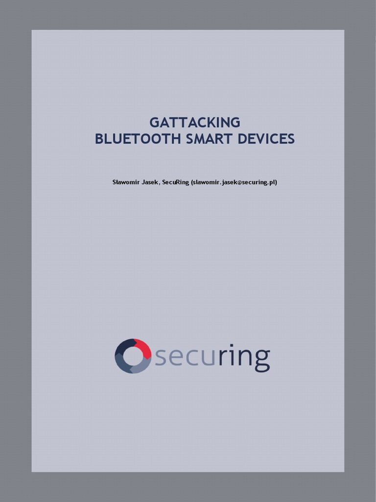 Gattacking Bluetooth Smart Devices | PDF | Bluetooth | Encryption