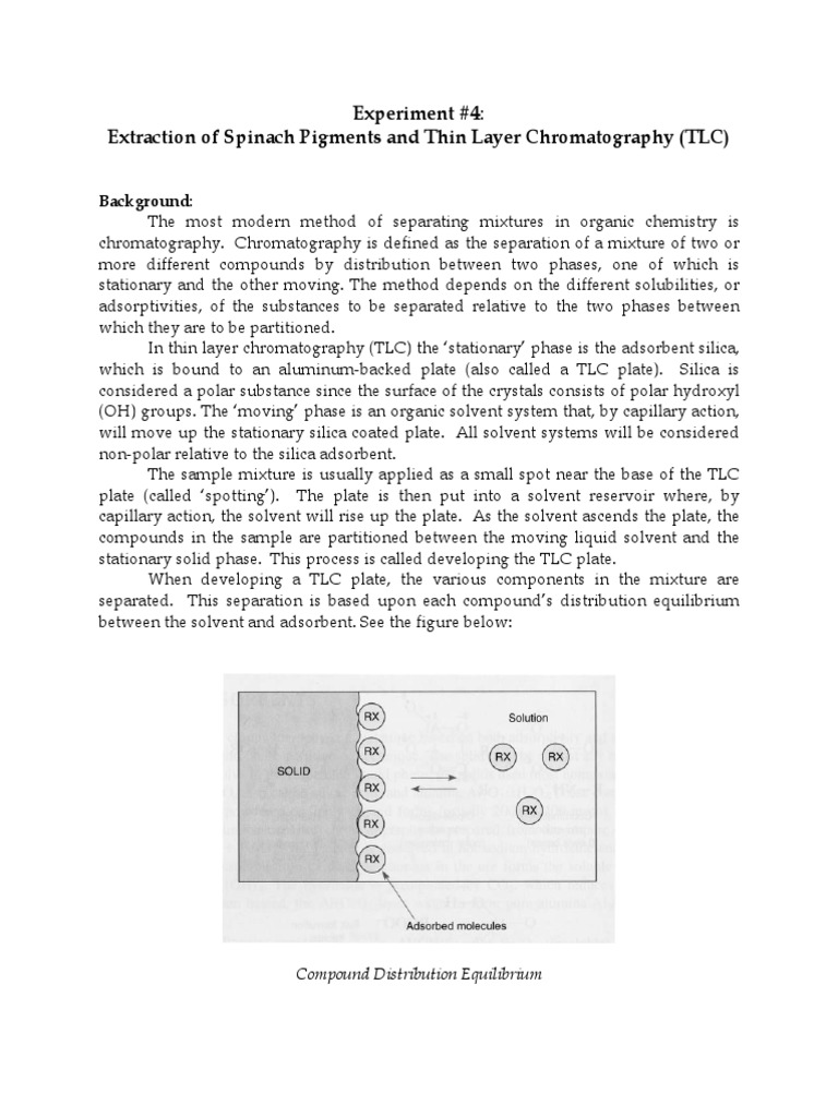 Lab 4 - Spinach and TLC | PDF | Thin Layer Chromatography | Chromatography