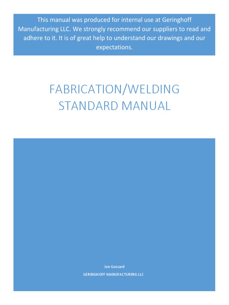 Fabrication Weld Manual | PDF | Metal Fabrication | Welding