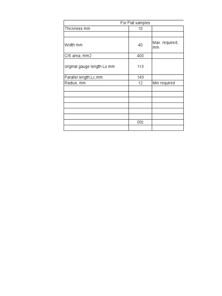 ISO 6892 Tensile Specimen