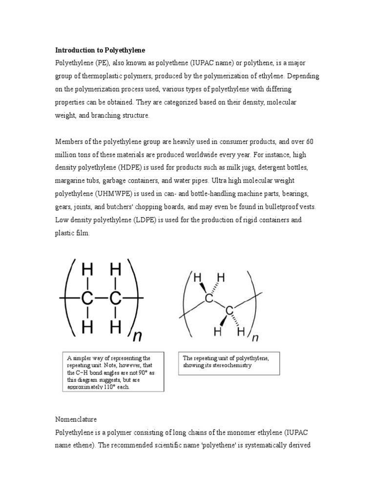 Introduction To Polyethylene | PDF | Polyethylene | Amorphous Solid