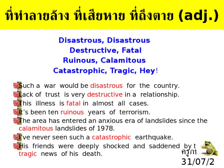 A Collection of Negative and Destructive Adjectives Related to War ...