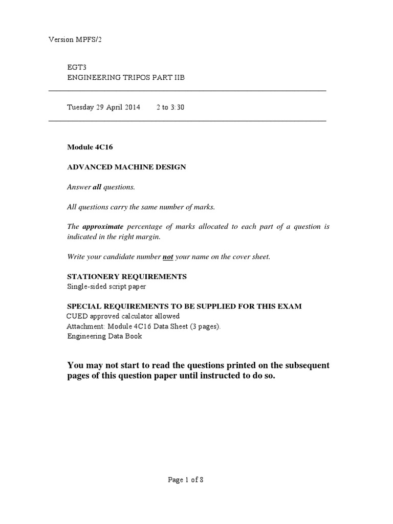 Module 4C16: All Questions | PDF