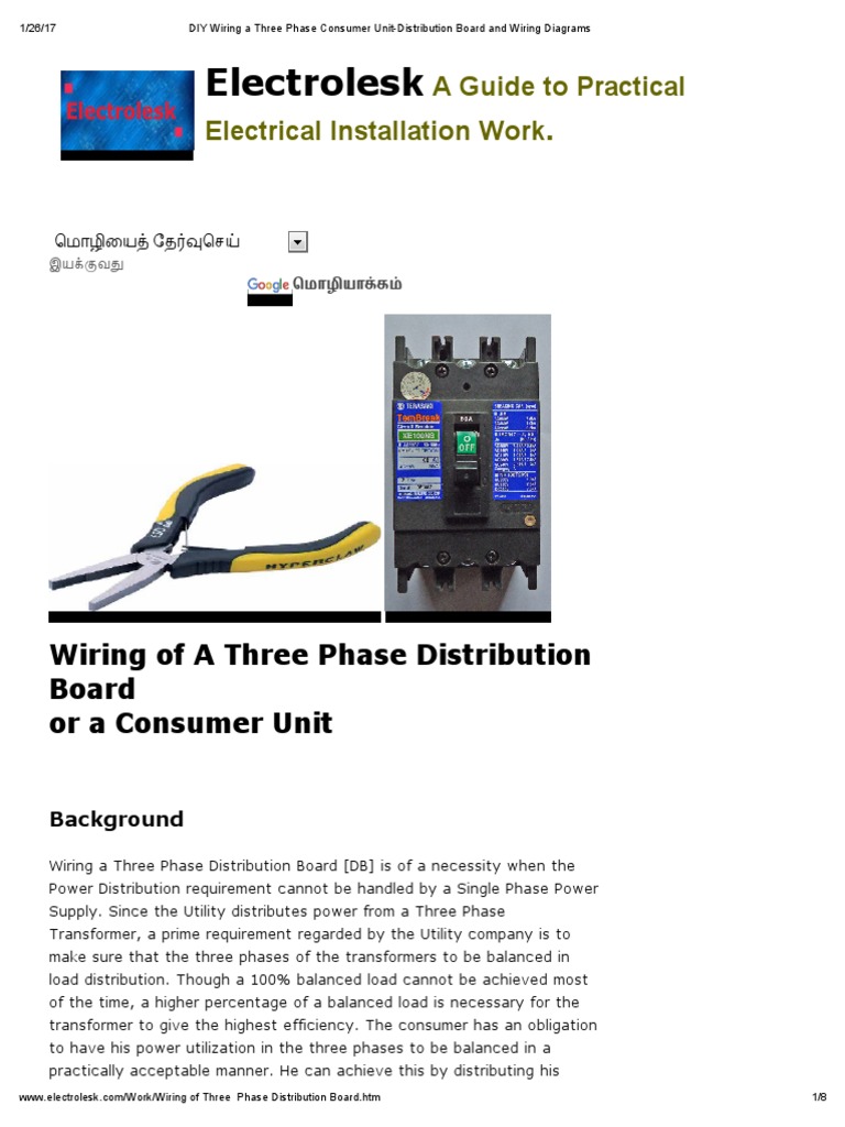 DIY Wiring A Three Phase Consumer Unit-Distribution Board and Wiring ...