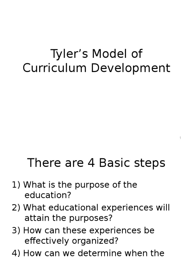 Tyler S Model of Curriculum Development | PDF | Curriculum ...