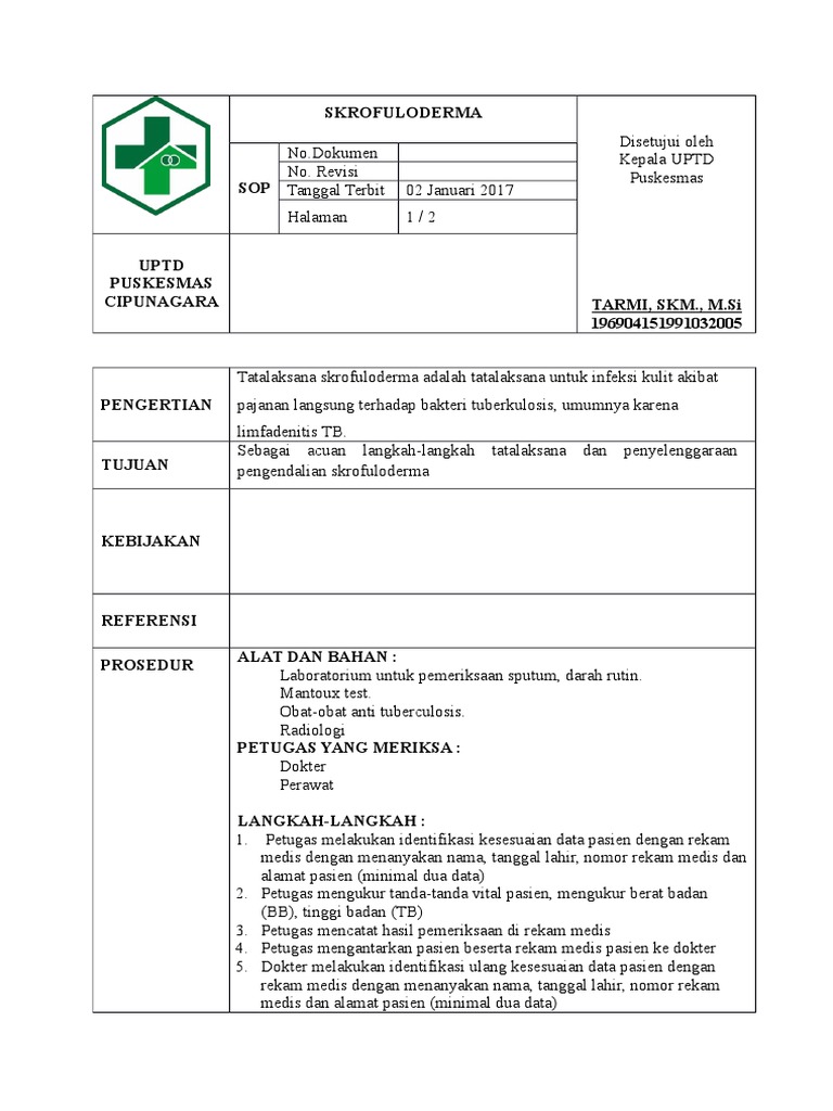 Sop Skrofuloderma | PDF | Sains & Matematika