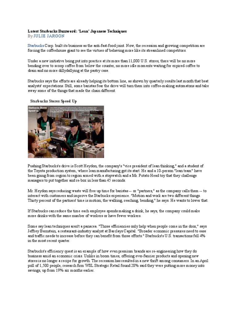 Lean Starbucks - DO NOT PRINT | PDF | Mass Production | Lean Manufacturing