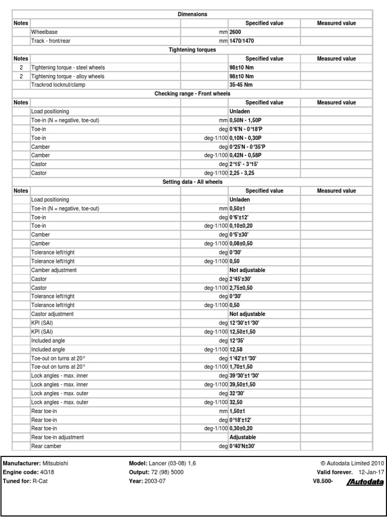 Wheel Alignment | PDF | Engineering Tolerance | Car
