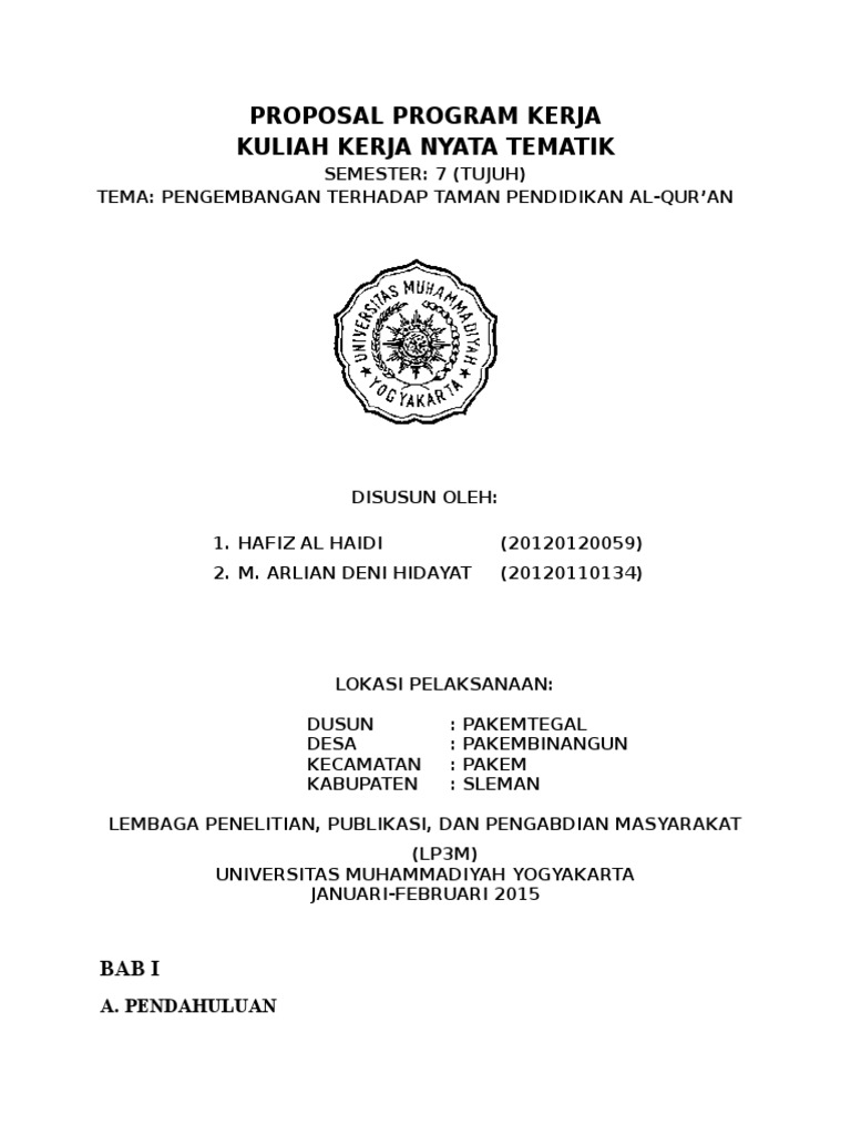 Program Kerja TPA | PDF