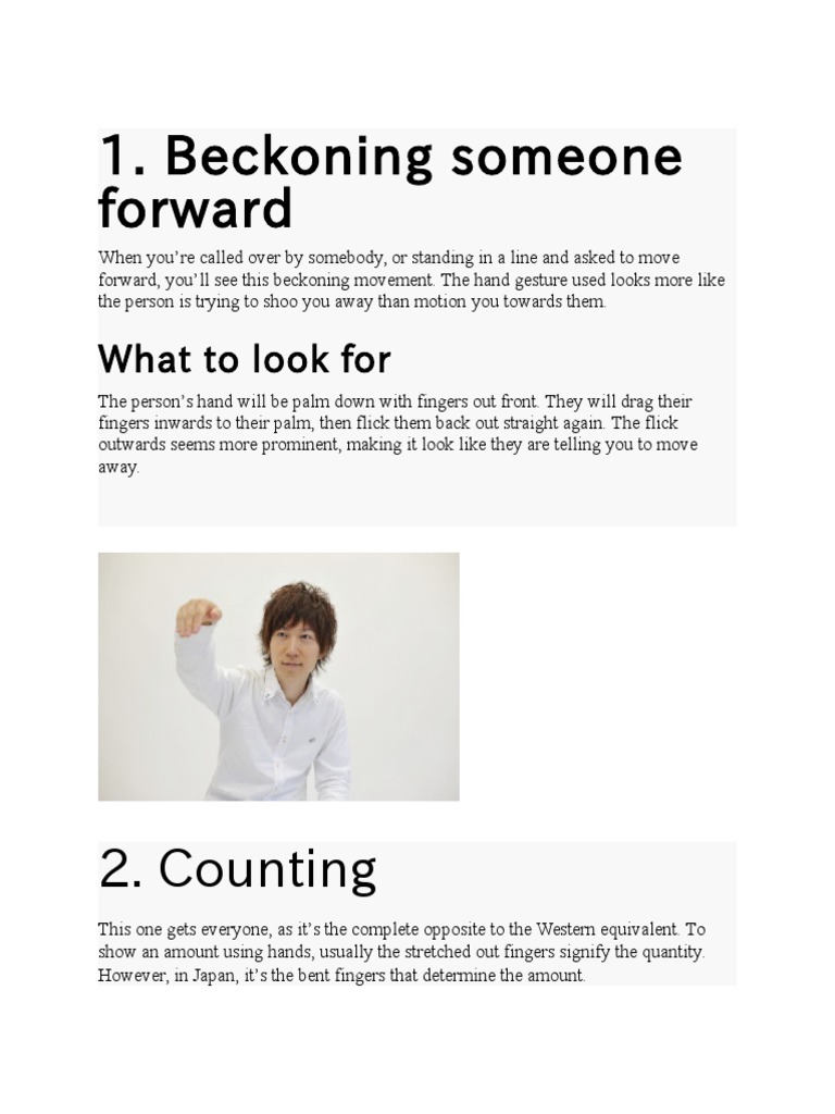Beckoning Someone Forward: What To Look For | Download Free PDF | Hand