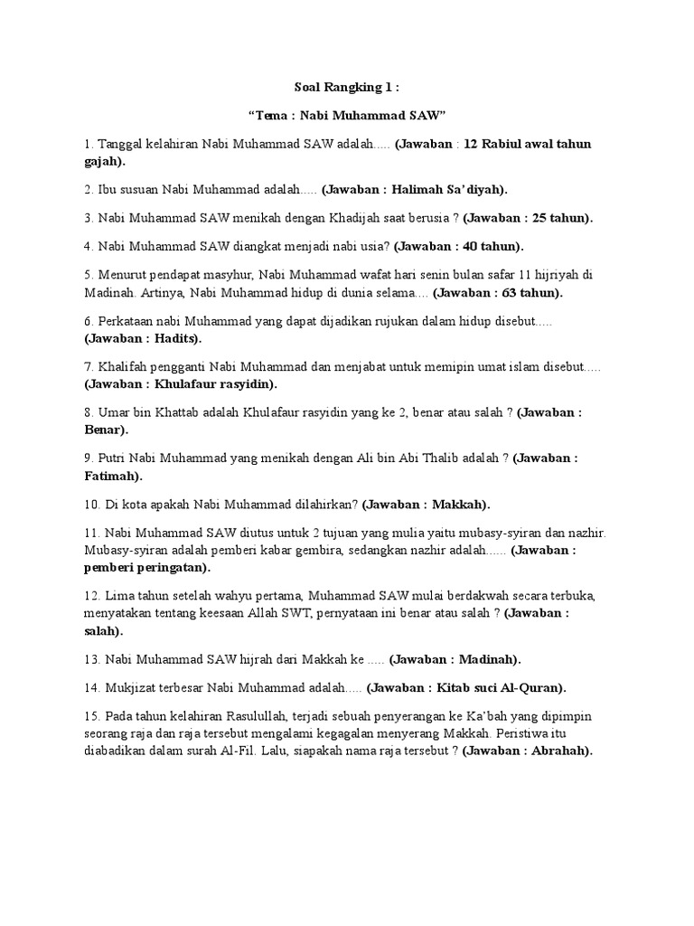 Soal Rangking 1 | PDF
