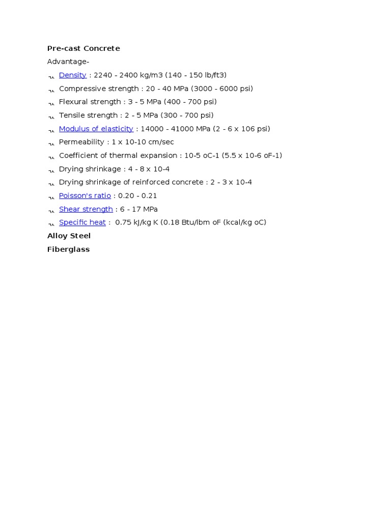 Precast Concrete Density and Properties | PDF