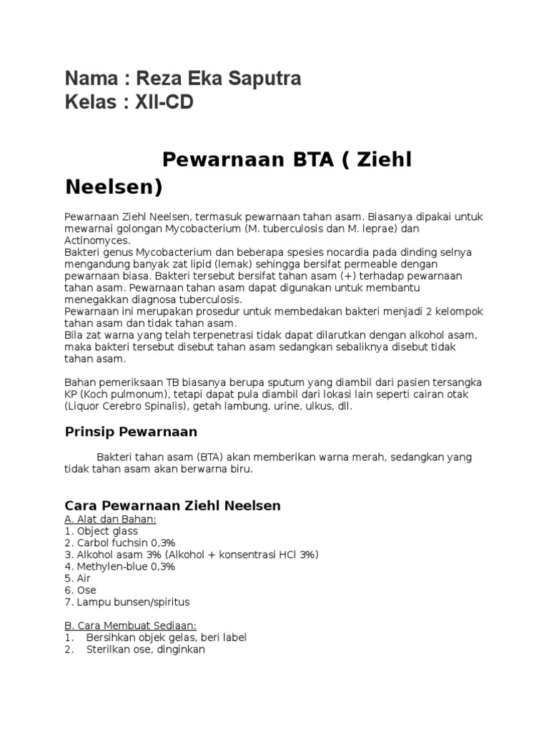 Pewarnaan BTA | PDF