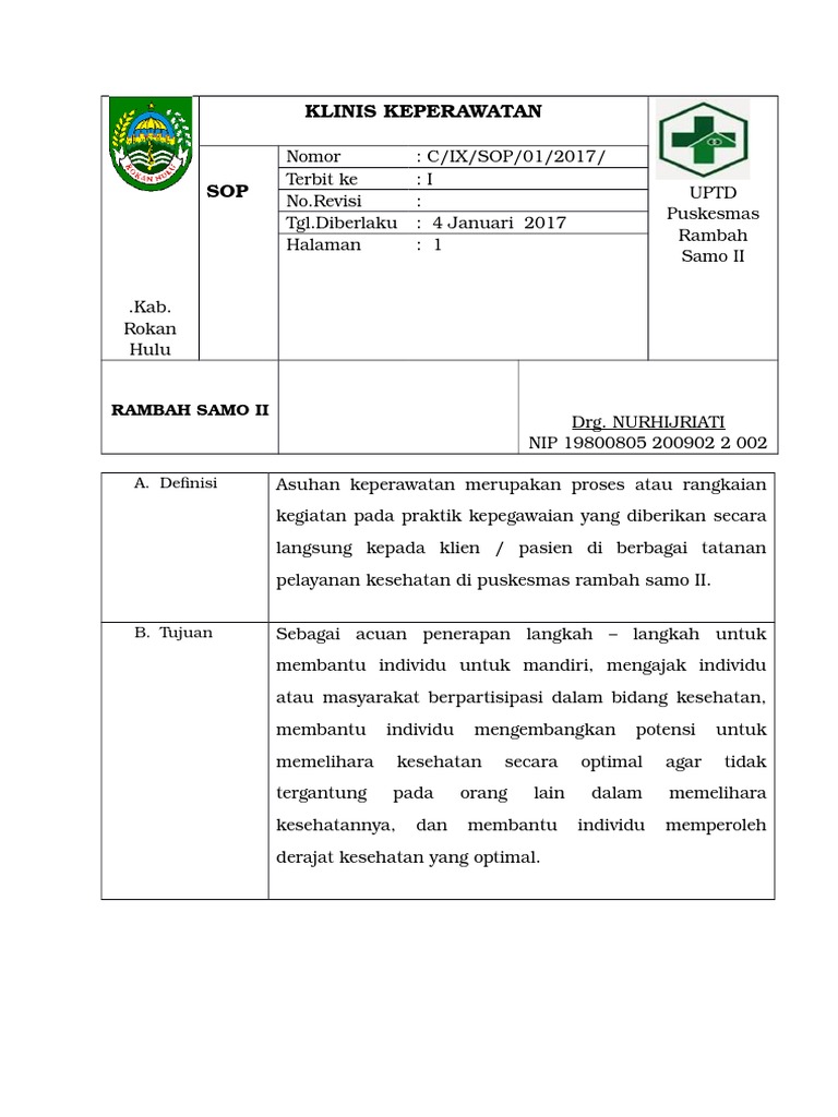 SOP BAB 9.2.2.1 Keperawatan | PDF