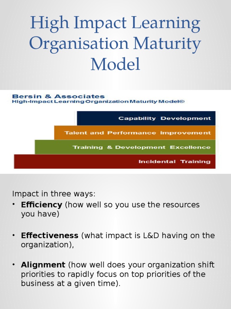 High Impact Learning Organisation Maturity Model | PDF
