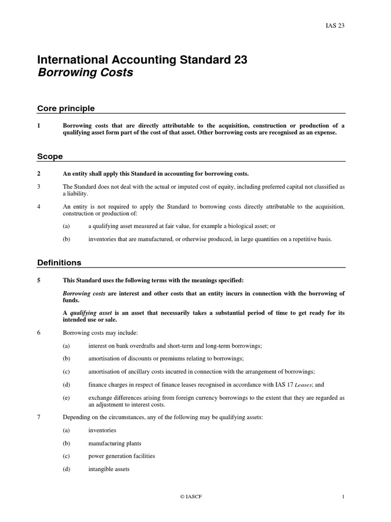 Ias 23 | PDF | International Financial Reporting Standards | Expense