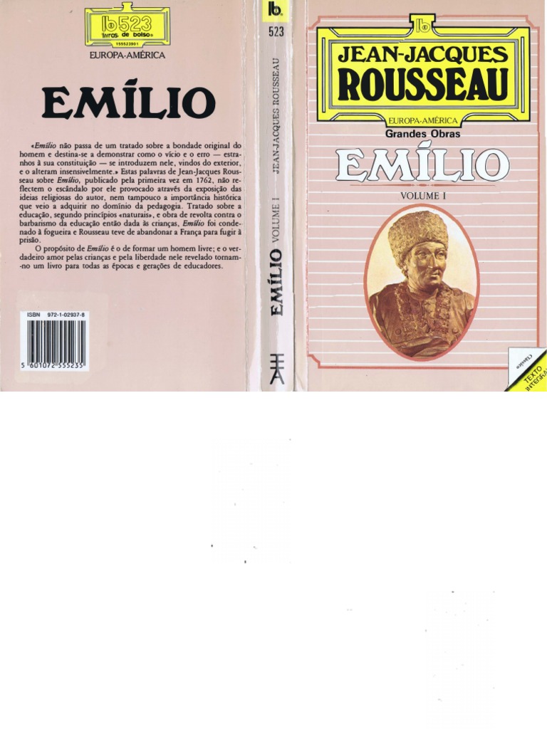 Jean-Jacques Rousseau - Emílio. Vol. 1 (Publicações Europa-América) PDF ...