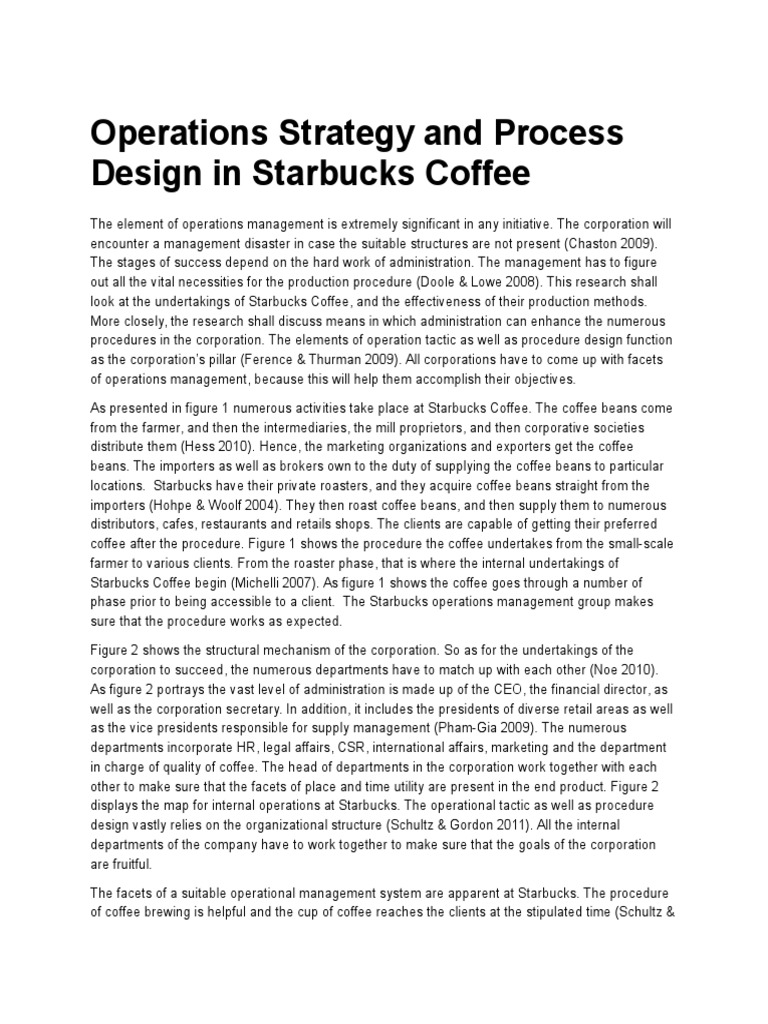 Starbucks Operations Strategy Overview | PDF | Coffee | Demand