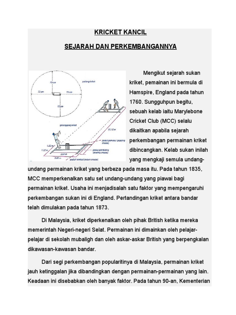 Sejarah Kricket Kancil | PDF
