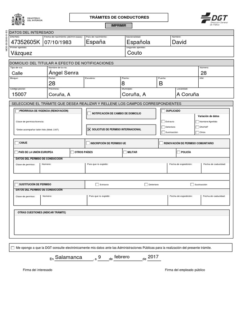 Mod 03-ES | PDF | Licencia de conducir | Gobierno