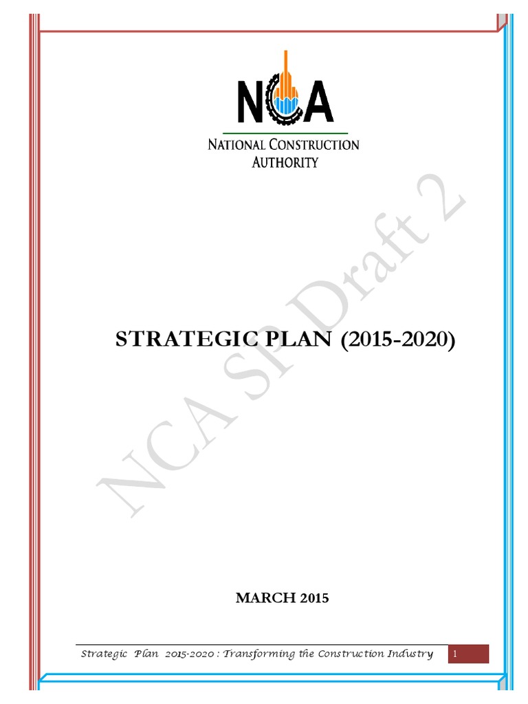 Strategic Plan For National Construction Authority White Sands Version ...