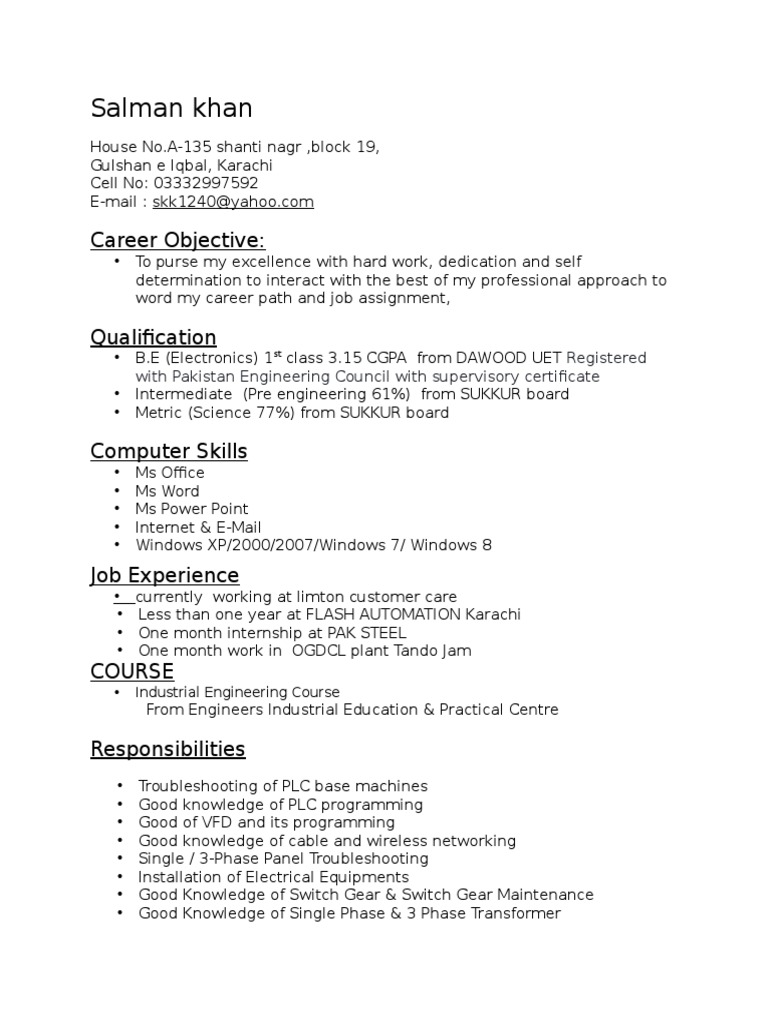 Salman CV For Job | PDF