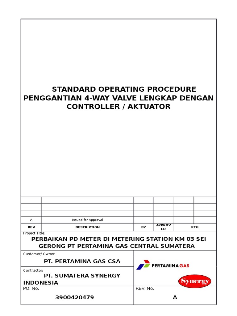 Sop-Pekerjaan Penggantian 4-Way Valve Lengkap Dengan Controller - Rev1 ...