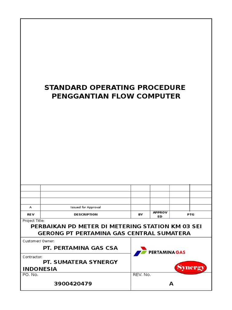 SOP-PENGGANTIAN FLOW COMPUTER - Rev1b | PDF