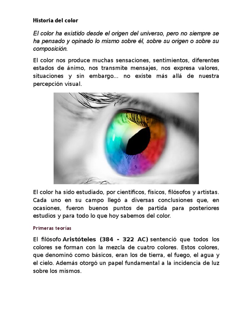 Historia Del Color | PDF | Color | Modelo de color Rgb
